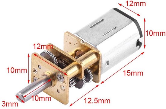Allecto - Hoge Koppel Turbo DC Motor 6V - Versnellingsbak - 10/15/20 ...