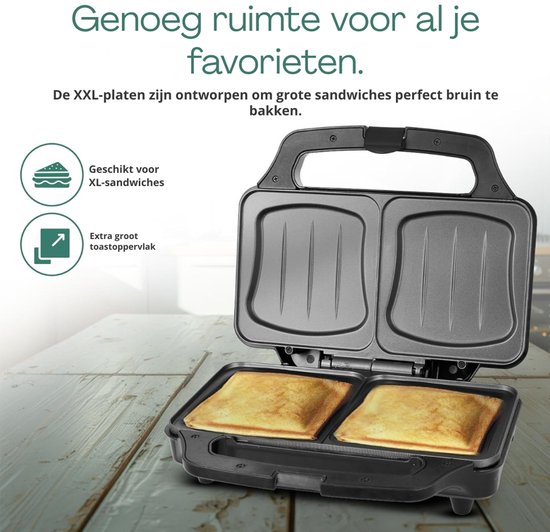 MIRA® Tosti-ijzers - Tosti Apparaat - Tosti Ijzer - Zilver - 25cm x ...