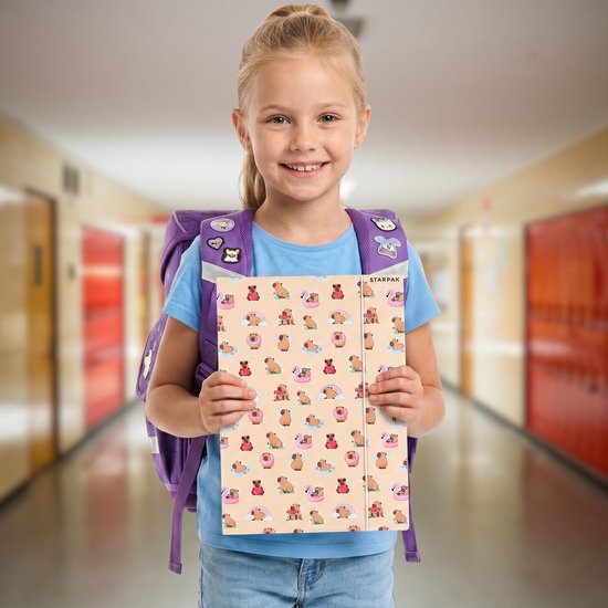 Kapibara, A4 schoolmap met elastiek voor meisjes, voor documenten ...