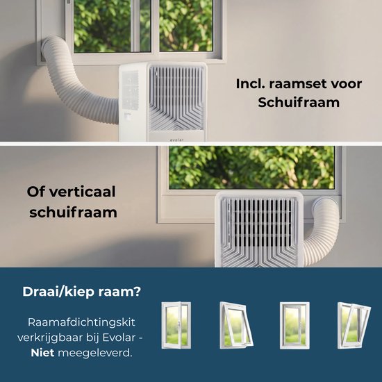 Evolar Mobiele Smart Airco - 14000 BTU - Koelen & Verwarmen - WiFi ...