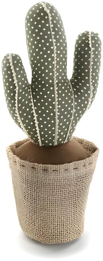 Decoratieve deurstopper met cactusdesign - Houten basis met zandvulling ...