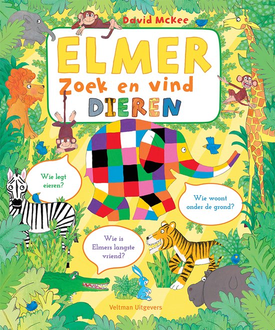 Elmer zoek en vind - dieren, David Mckee | 9789048322312 | Boeken | bol