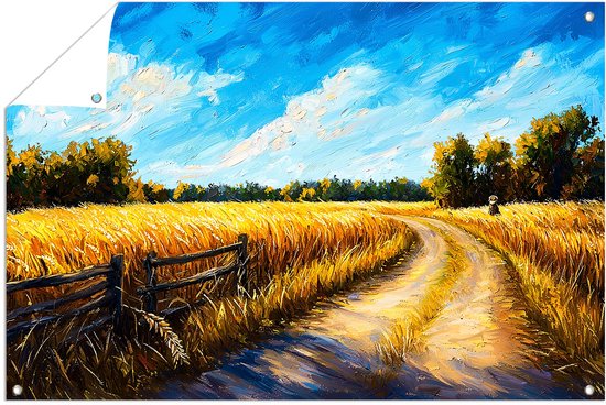 Zomers tarweveld met blauwe lucht - Landschap posters - Tuinschilderij ...