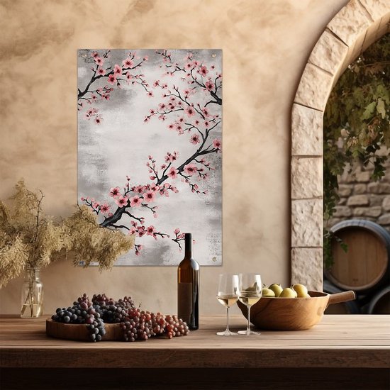 Bloesemtakken op rustige achtergrond - Bloesem buitenposter - Poster ...