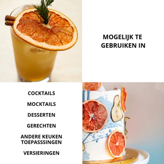 Botanica Gedroogde pompelmoesschijfjes – 90g – Garnering voor Gin Tonic ...