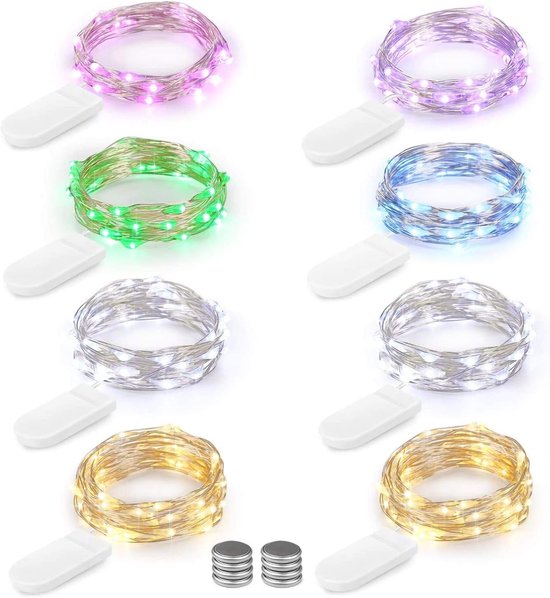 Decoratieve LED lichtsnoer op batterijen, 20 kleurrijke lampen voor ...