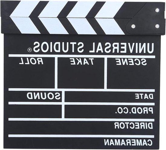 Houten Regisseur Scene Clapperboard Zwart en Wit TV Film - Film Bewerking Rekwisieten... | bol