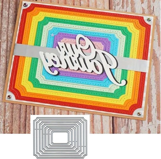 Rechthoekige metalen stansen voor het maken van kaarten - Vierkante kaartsnijmatrijzen... | bol