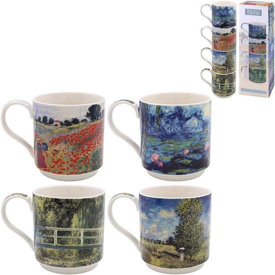 Set van 4 stapelbare mokken | Britse ontworpen stapelmokken voor alle ...