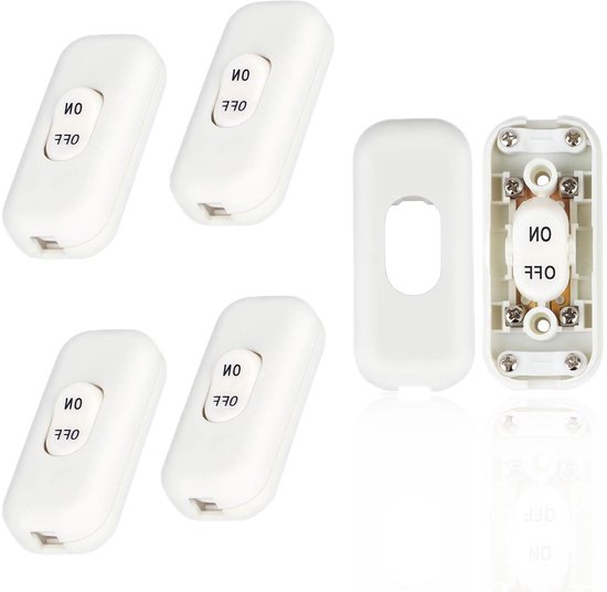 Lamp Switch 6A 250V Light Switch White Rocker Switch Cord Switch for ...