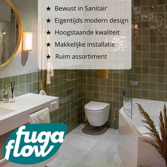 FugaFlow Eccelente Vetro Vrijstaande inloopdouche badkamer - 90x200cm ...