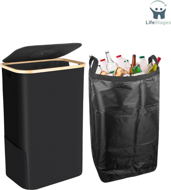 LifeStages - Statiegeld Container - Verzamelbak met deksel en draagtas ...