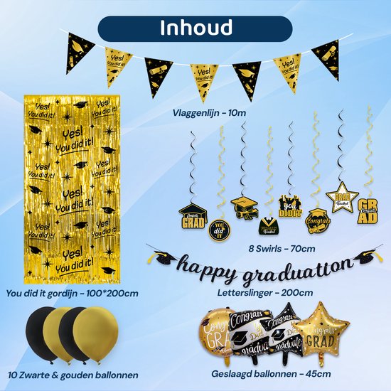 BTH Geslaagd - Feestpakket - Slingers - Ballonnen - Graduation ...