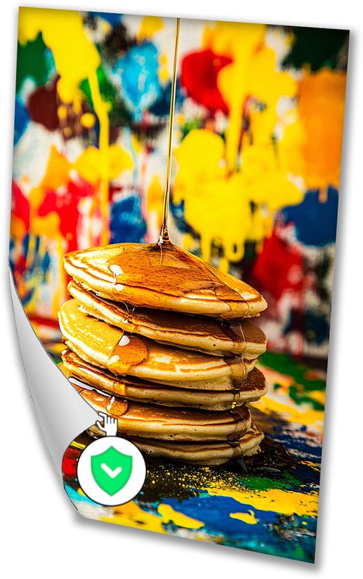 Pannenkoeken met kleurrijke achtergrond - Pannenkoeken poster ...
