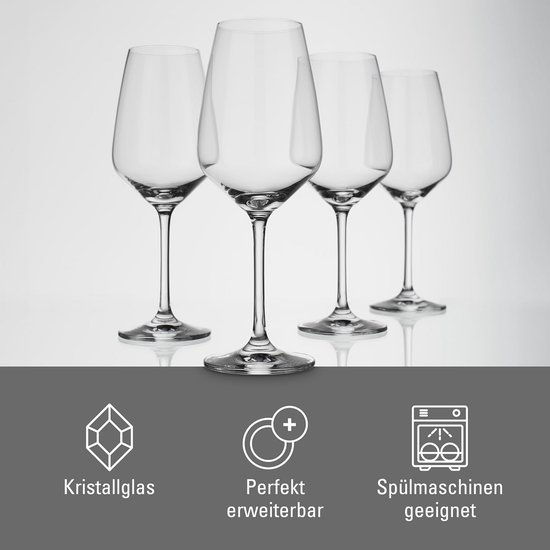 Witte Wijnglas Set van 4 - Tijdloze Kristallen Glazen voor Elke ...