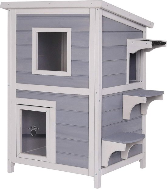 Trendy Kattenhuis voor Binnen en Buiten - 56 x 52 x 82 cm | bol
