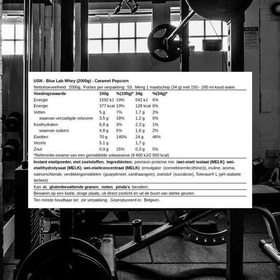 USN Blue Lab Whey (2000g) Caramel Popcorn - Eiwitten - Wei-eiwit Mix | bol