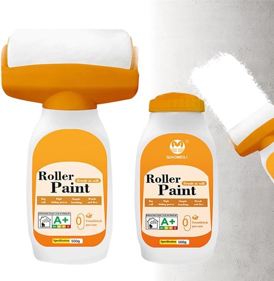 Witte muurverf en rolborstel - efficiënte wandreparatie - 1 kg | bol