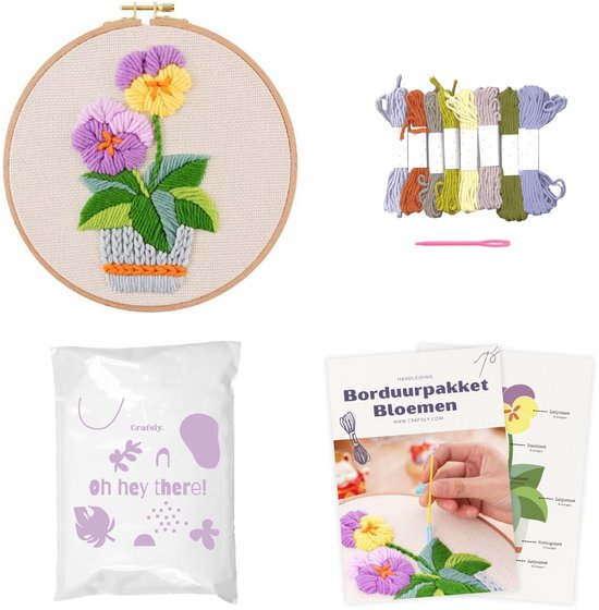Crafsly Borduurpakket Bloemen – Compleet DIY Borduurset voor Beginners en Gevorderden... | bol