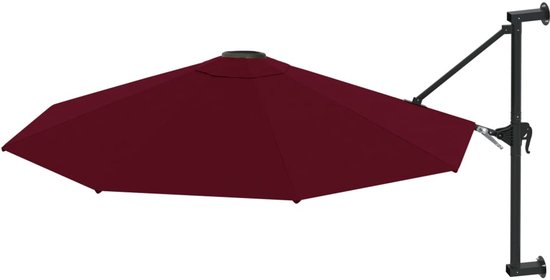 vidaXL Wandparasol met metalen paal 300 cm bordeauxrood - Parasol ...