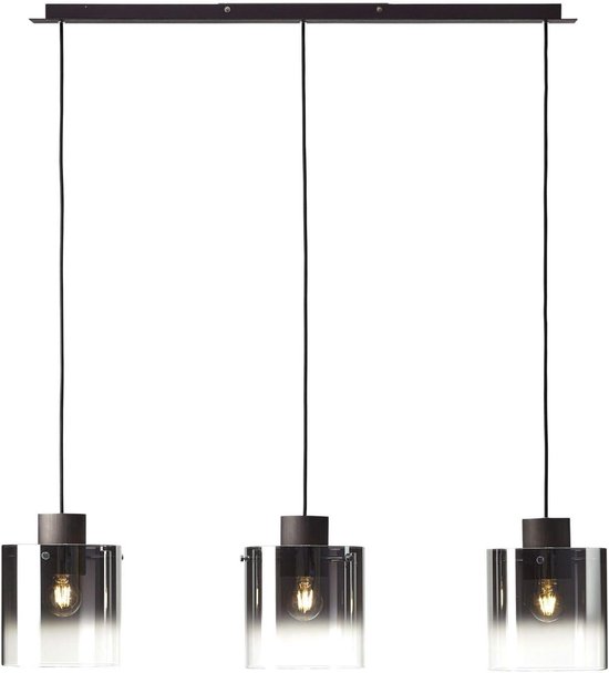 Hanglamp koffie/rookglas 3-lichts verstelbaar voor LED | bol