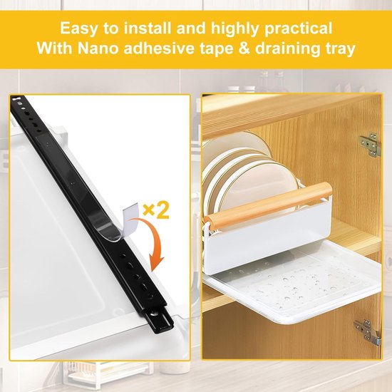 Removable Plate Organizer - Pull-Out Drawer for Kitchen Cupboards | bol