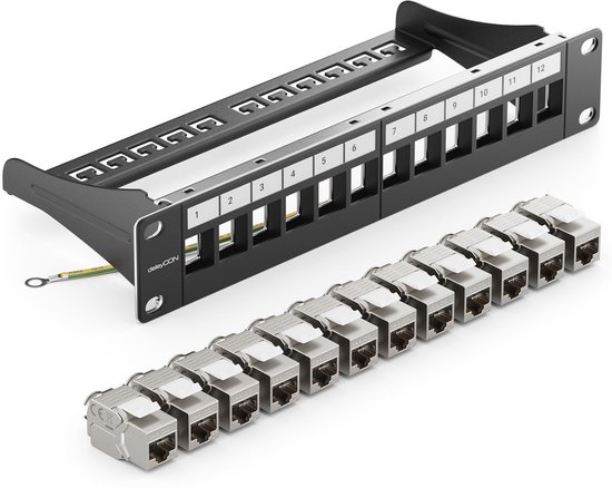 12-Poorts CAT 7 Patchpaneel met Keystone-Modules voor ...