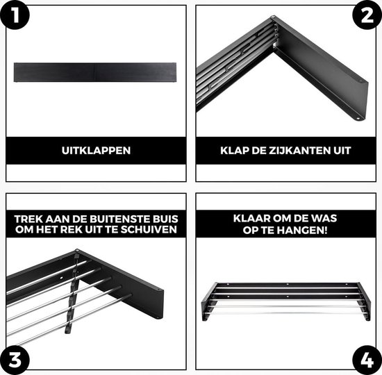 Wanddroogrek - Droogrek Inklapbaar - Wasrek - Droogtoren - Droogrekken ...