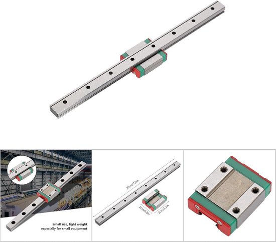 Miniatuur lineaire geleider LML12B 12 mm breedte met schuifblok (200mm ...