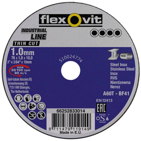 Flexovit Doorslijpschijf 180 A 46 T-BF41 | bol