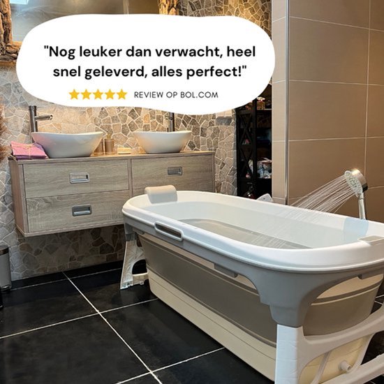 Livista Opvouwbaar bad - Zitbad inklapbaar - 143 cm - Grijs | bol