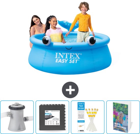 Intex Rond Opblaasbaar Easy Set Zwembad - 183 x 51 cm - Blauw - Walvis - Inclusief... | bol