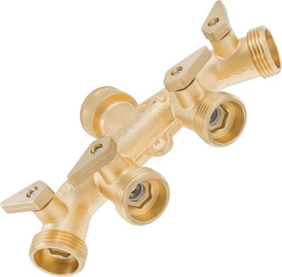 Viervoudige Waterverdeler met 3/4 Inch Schroefdraad voor Tuin en Gebruik binnenshuis | bol