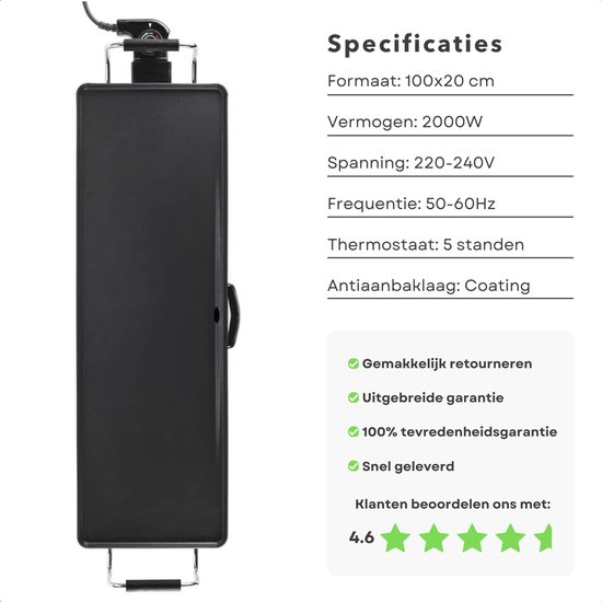 Cheqo® Teppanyaki Tafelgrill XXL - Gourmet Plaat - 100x20 cm ...