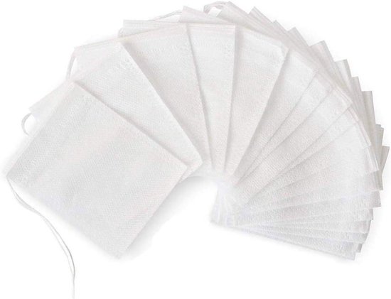 Wegwerp lege zakjes met trekkoord - Set van 400 Thee filterzakjes voor ...