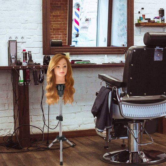 Poppenhoofdstandaard voor kappers - instelbaar kappersstatief voor ...