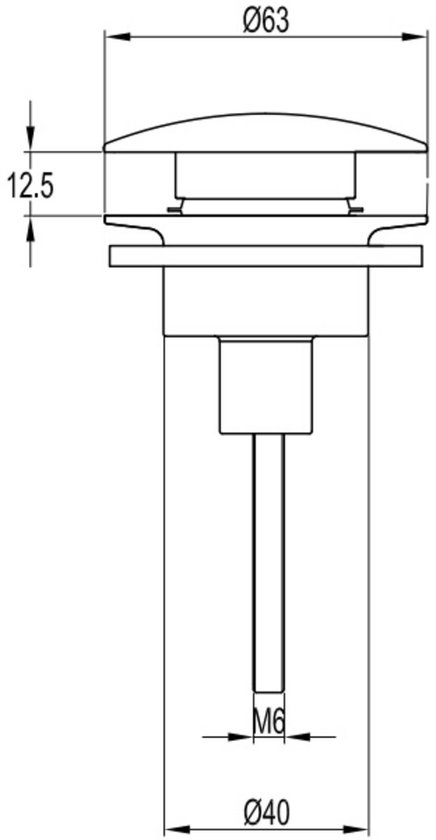 Ben Push Open afsluitbare wastafelplug t.b.v. MSN2 geborsteld zwart | bol