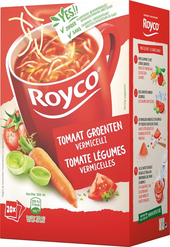 Soep royco tomaat groenten Vermicelli 20 zakjes | bol