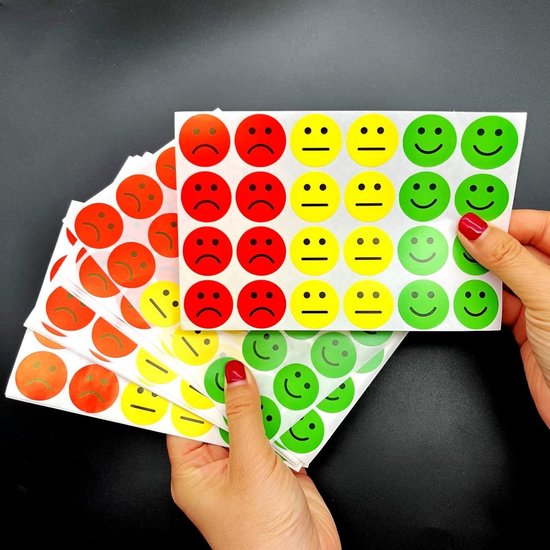 Ronde Smiley Face Stickers - Emoties, Blij, Verdrietig, Beloning ...