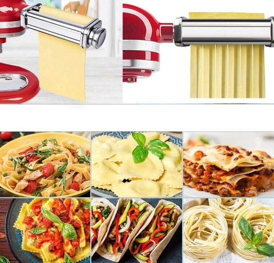 Voor KitchenAid accessoires 5KSMPRA pastahulpstuk, 3-delige set | bol
