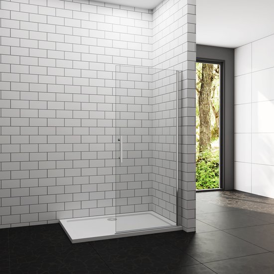 Douchewand-Inloopdouche draaibaar 96x195cm 6mm NANO veiligheidsglas ...