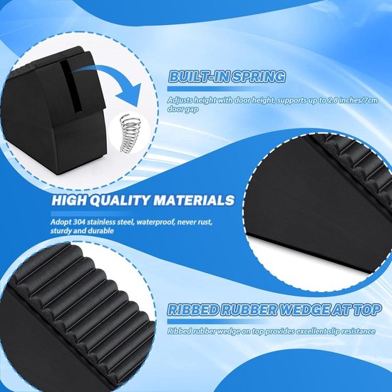 Grote robuuste deurstopper wig van roestvrij staal en rubber - 7 cm ...