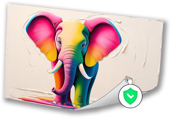 Kleurrijke olifant in moderne stijl - Olifant posters - Poster dieren ...