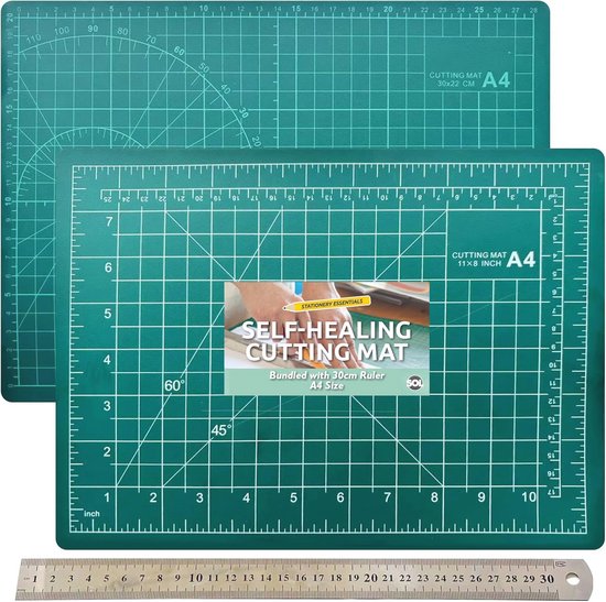 Zelfgenezende A4 snijmat met liniaalset voor ambacht en precisie | bol