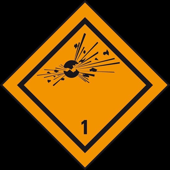 ADR klasse 1 sticker, zelfklevend papier, 1000 op rol 100 x 100 mm | bol