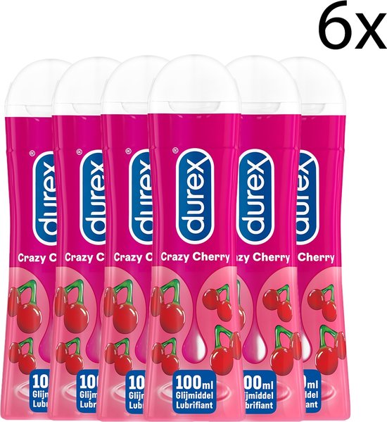Durex Glijmiddel Crazy Cherry - Kers - waterbasis - 100ML x6 | bol.com