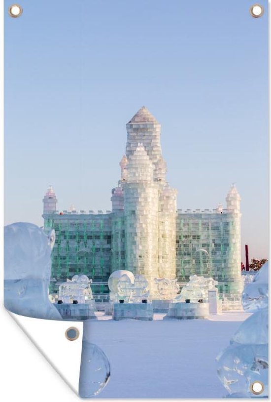 Tuinposter - Tuindoek - Tuinposters buiten - IJs kastelen tijdens het ...