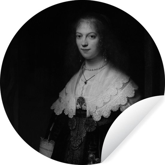 Portrait of Maria Trip - peinture de Rembrandt van Rijn en noir / blanc ...