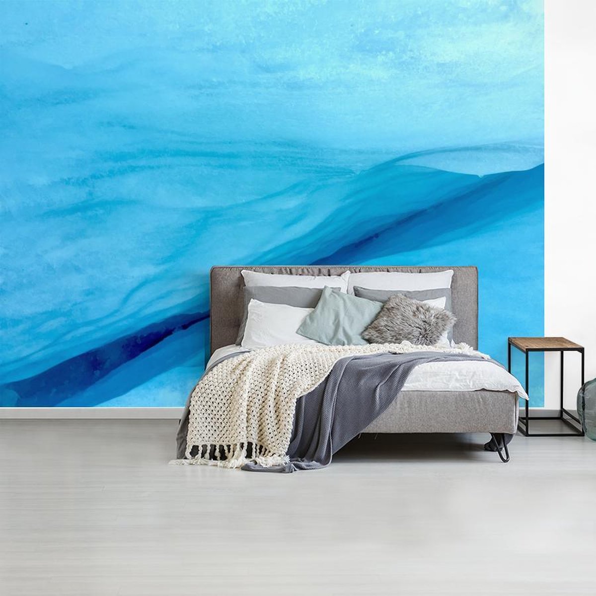 Behang - Fotobehang Lichtblauw ravijn in het ijs van de Valdez Glacier ...