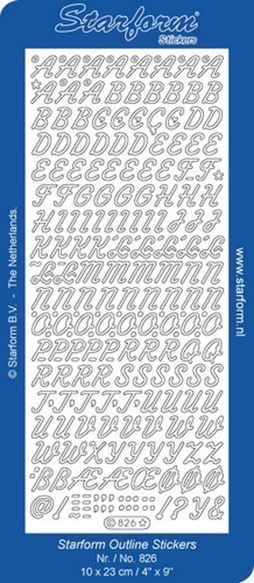 Starform Stickers Alphabet 3: Italic capitals (10 PC) - Gold - 0826.001 ...